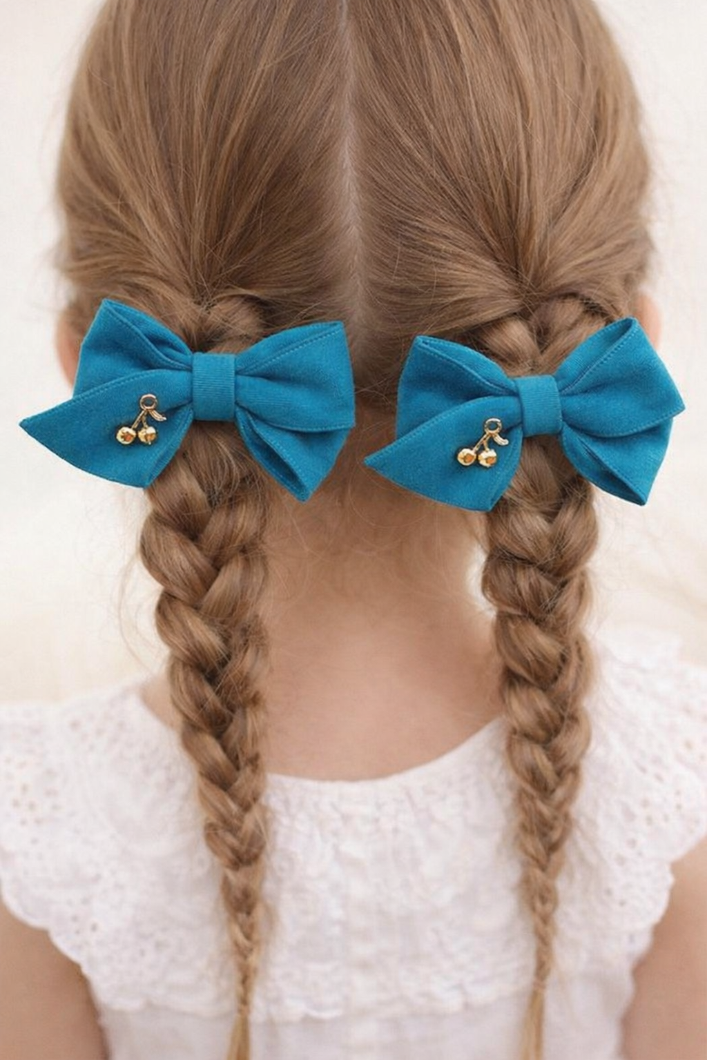 Бантики для волос Арт и Дизайн, эко-замша, бирюзовые, с фигурками, 2 шт.