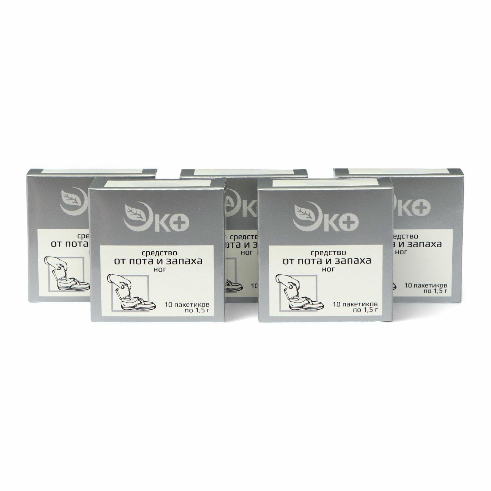 Средство от пота и запаха ног Экотекс, 10 пакетиков по 1.5 г, 5 наборов