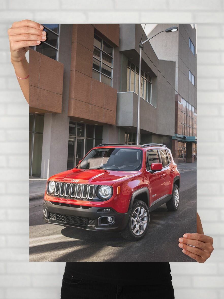 Плакат на стену для интерьера Авто и Мото (Джип Ренегат - Jeep Renegade) - Постер по транспорту формата A1 (61x84 см)