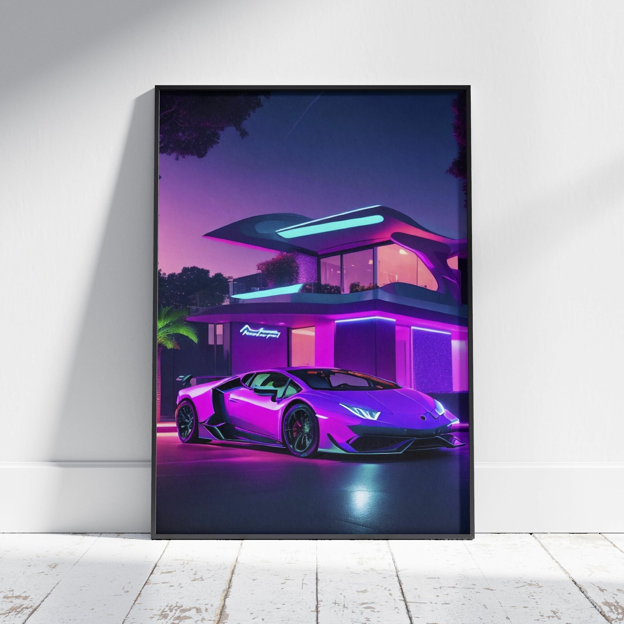 Плакат на стену для интерьера Спорткар (Lamborghini Huracan 13) - Постер по спортивным гоночным машинам автомобилям формата А3 (30x42 см)