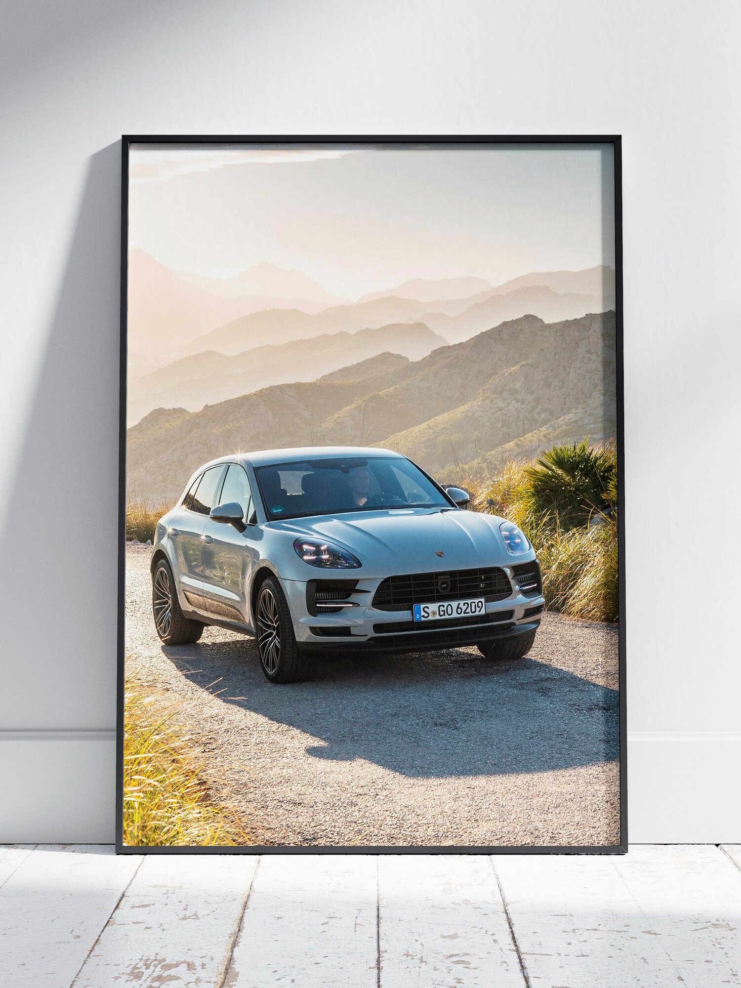 Плакат на стену для интерьера Авто и Мото (Порше Макан Турбо - Porsche Macan Turbo 2) - Постер по транспорту формата A3 (30x42 см)