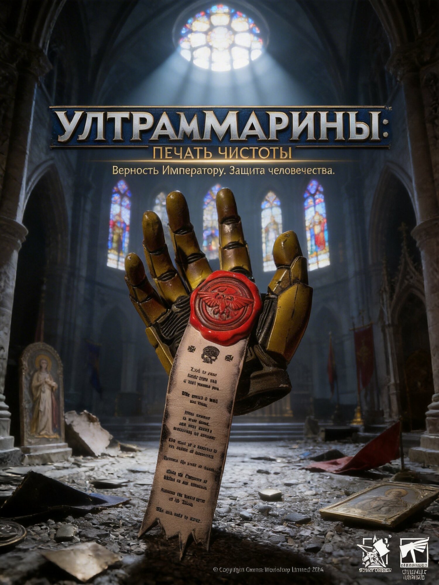 Warhammer 40k Ультрамарины значок печать чистоты булавка брошь, многофункциональный аксессуар в форме сургуча с пергаментом и цитатами капитанов