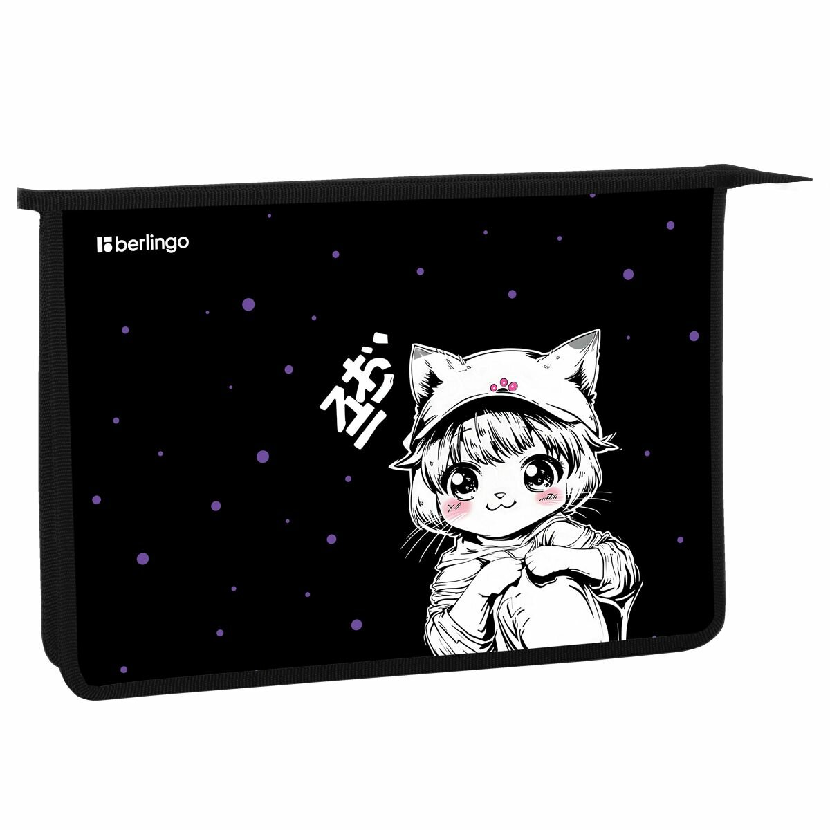 Папка для тетрадей на молнии, 1 отделение, А4 Berlingo "Kawaii Dream" 340*245*40 мм, пластик (PP04-BP-1218)