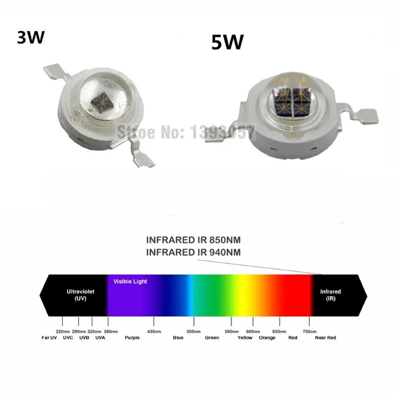 Светодиодный чип QINGYING IR850IR940 3W 5W IR850nm, 3watt X 50pieces