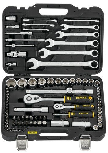 Набор инструментов BERGER BG082-1214 универсальный 1/2"-1/4" 82 пр.
