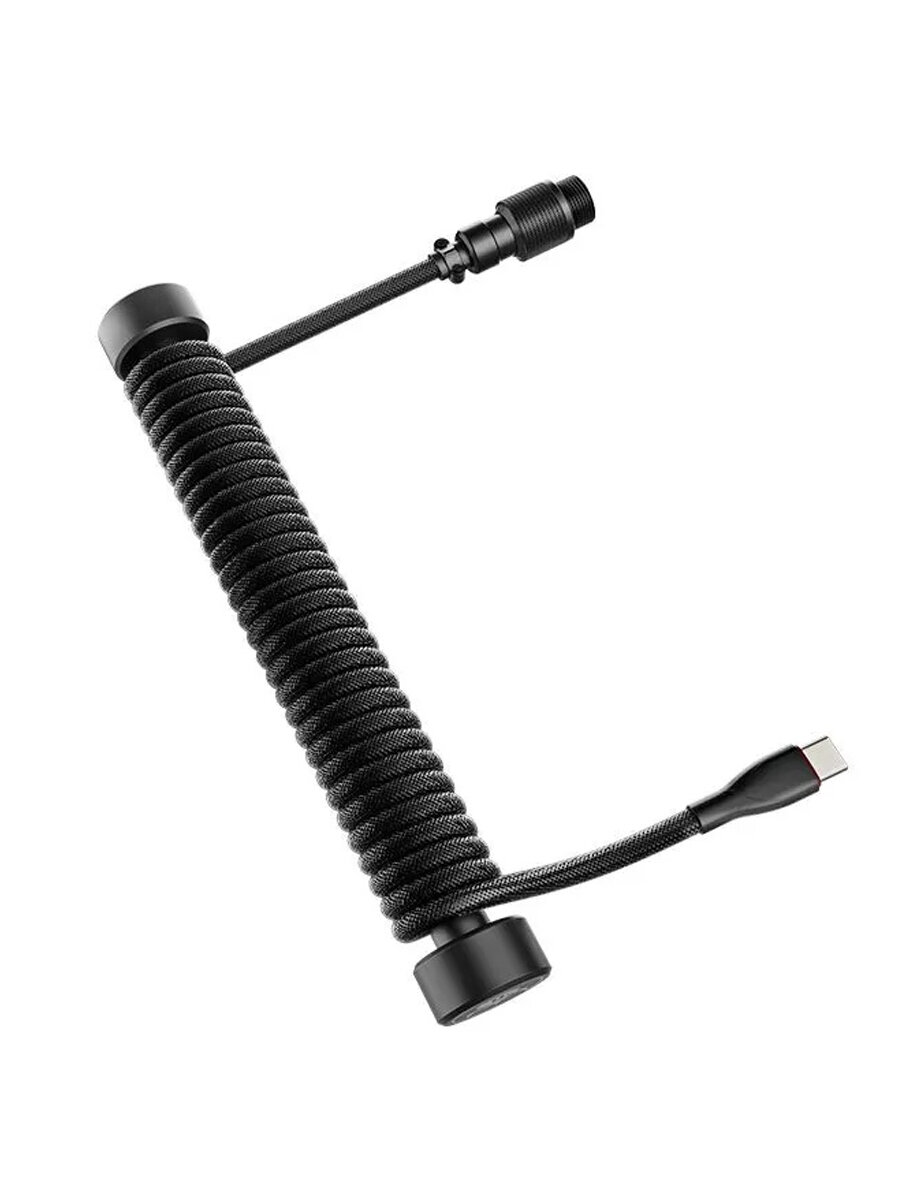 Gravastar Coiled Aviator USB Cable, черный, кабель для клавиатуры