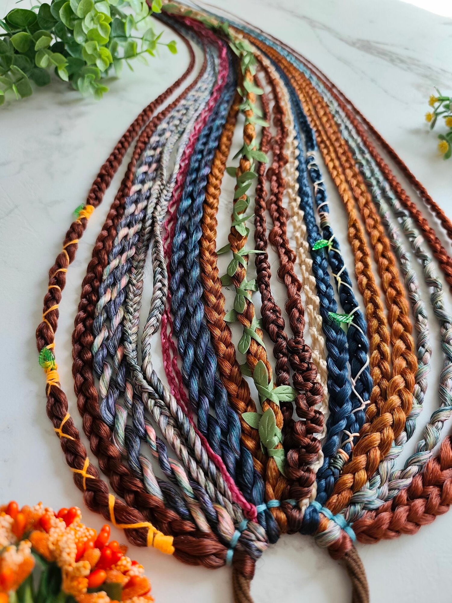 Афрорезинка микс, ДЕ косы из канекалона, ручная работа, 24 кончика