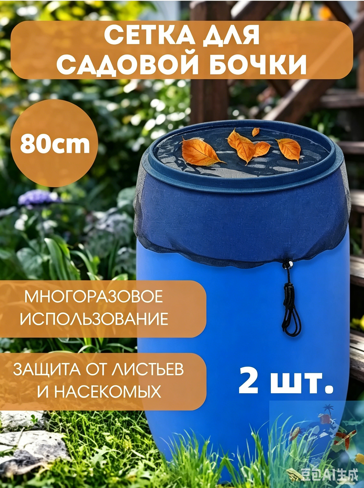 Бочка садовая Полимерный материал