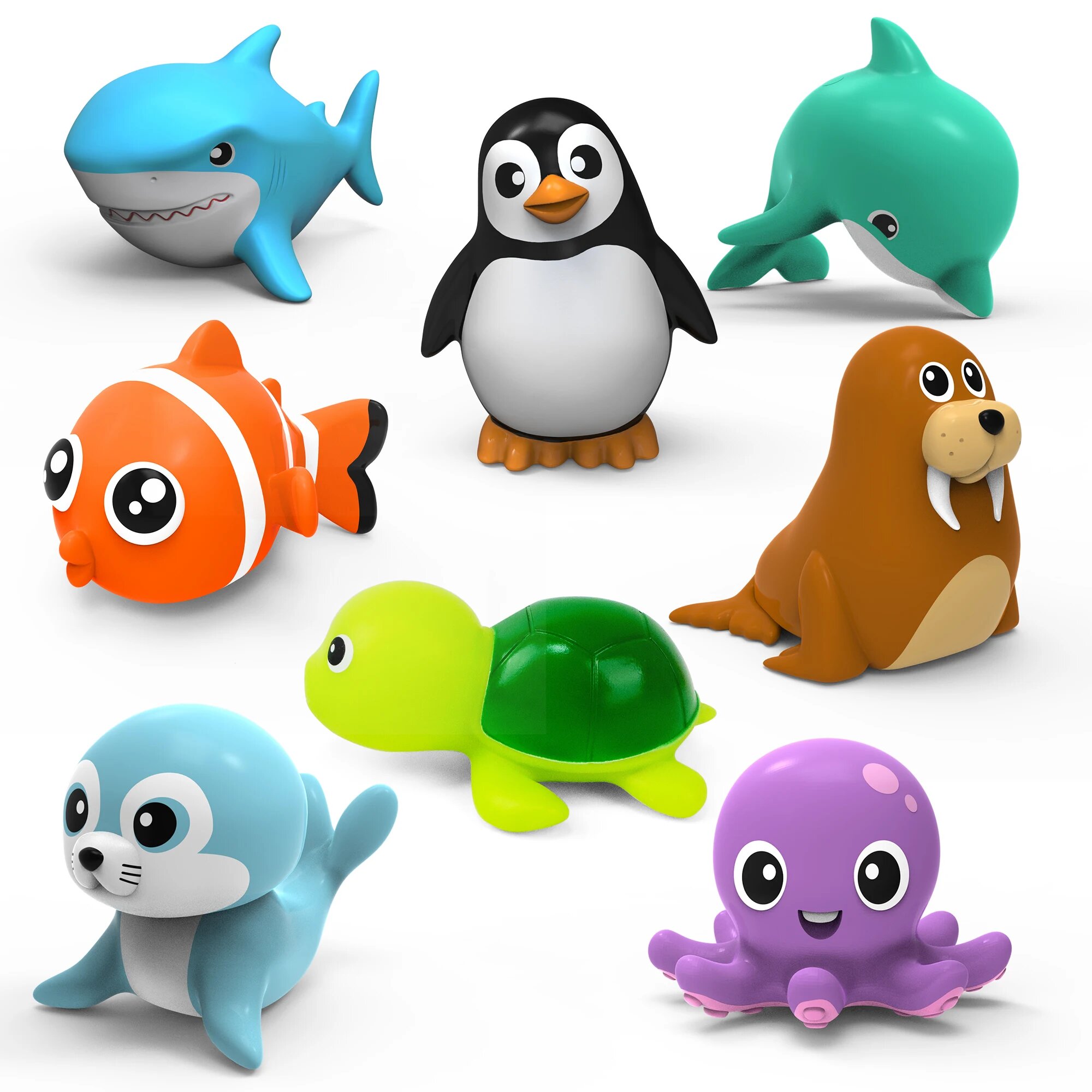 Силиконовые игрушки для ванной 8 шт. 8pcs