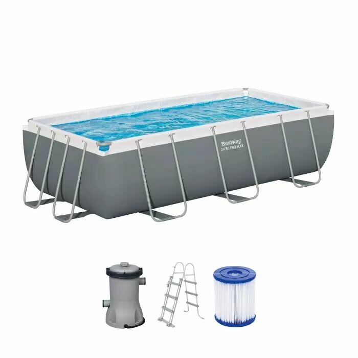Каркасный прямоугольный бассейн BestWay Power Steel 404x201x100 см 56441 BW