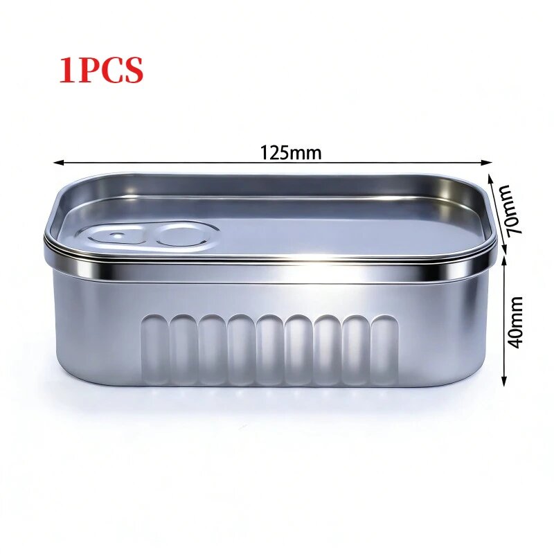 Металлическая банка серебряная 1PCS 125x70x40мм
