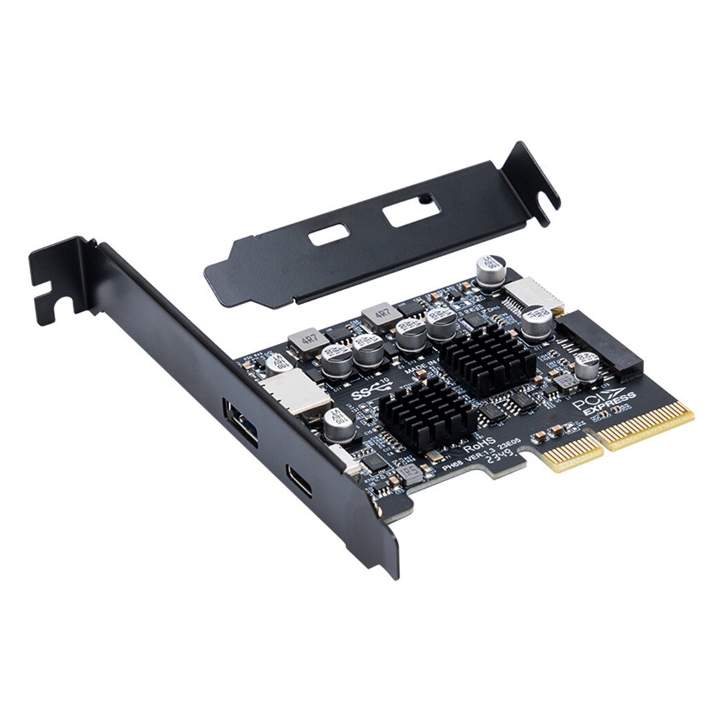 Карта расширения USB 3.2 PCIE Карта адаптера PCIE 4X к USB3.2 PCIe 10 Гбит/с