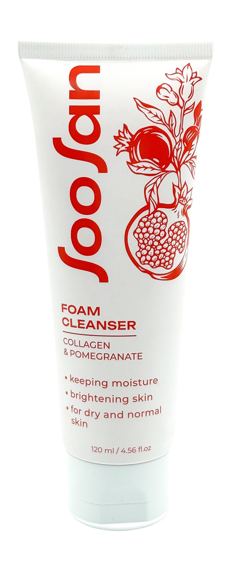 SOOSAN Пенка для сухой кожи лица Collagen & Pomegranate, 120 мл
