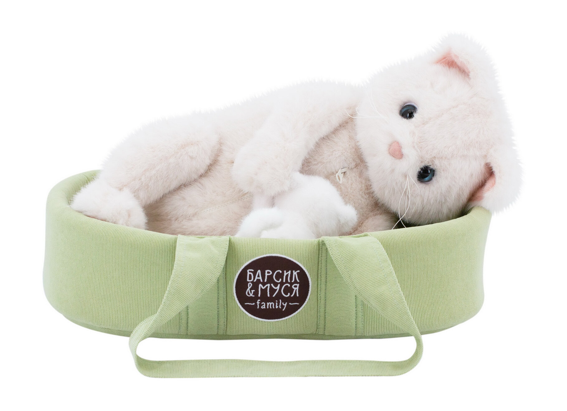 ORANGE TOYS Детская игрушка мягкая Кошечка Муся с Котенком в Переноске, 26 см