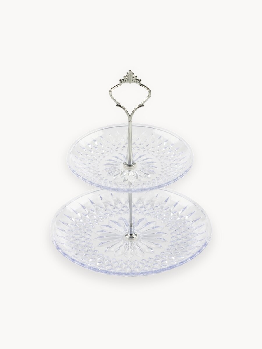 Блюдо - этажерка двухъярусное Mallony Camilla, материал: пластик, 25 х 23 см