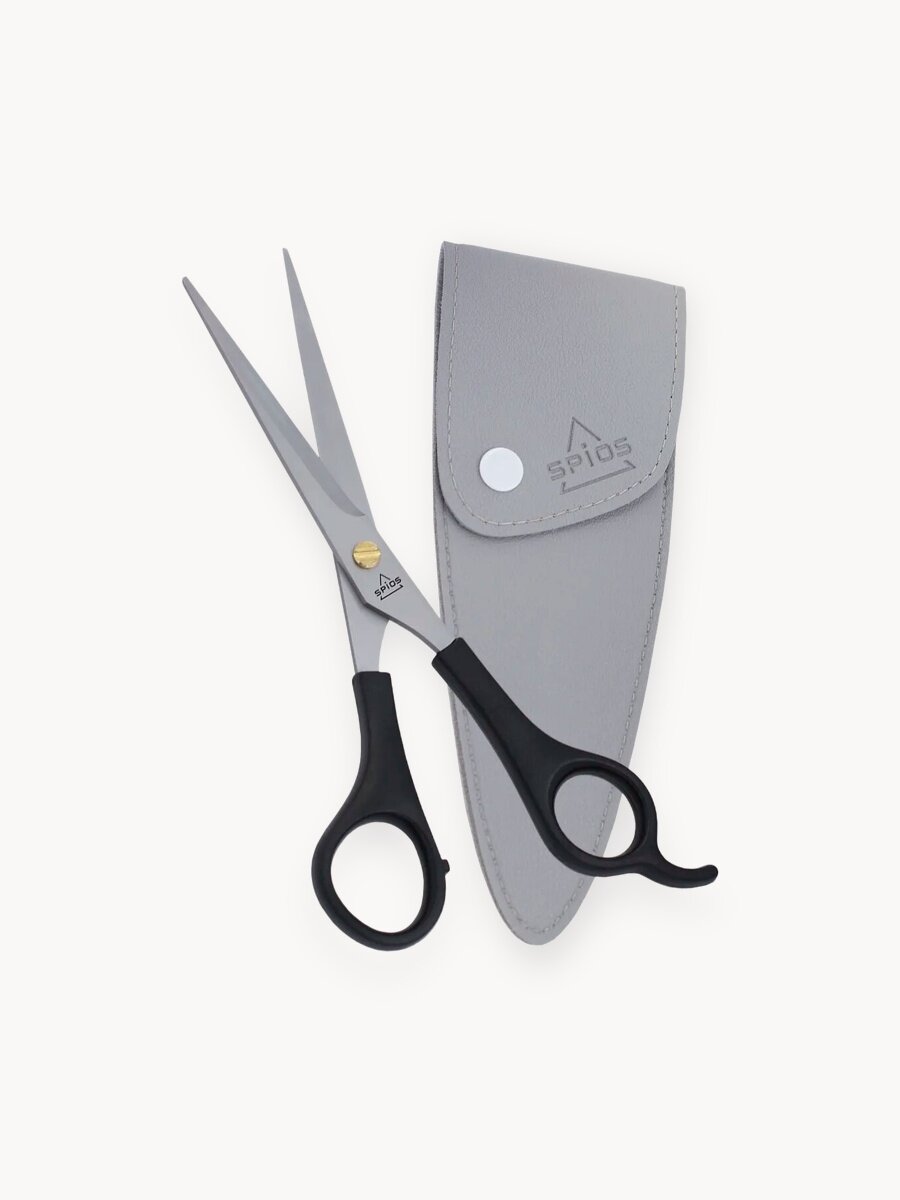 Ножницы парикмахерские Spios, прямые, с упором, нержавеющая сталь