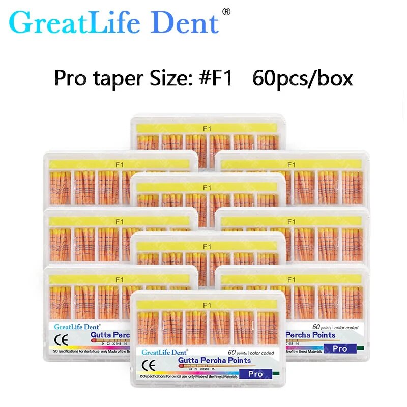 GreatLife Dent Стоматологические точки из гуттаперчи F1 F2 F3 F4 F5