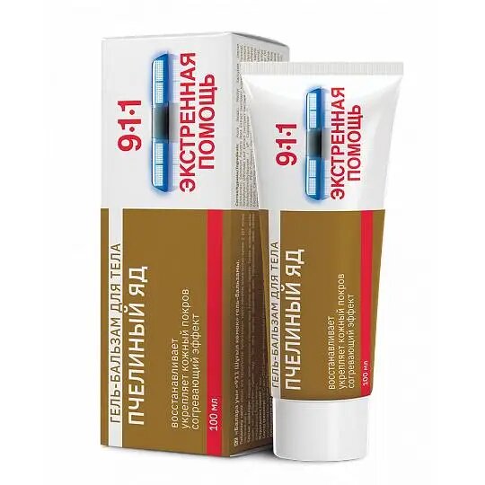 911 Экстренная помощь Пчелиный яд гель-бальзам для тела 100 мл 1 шт