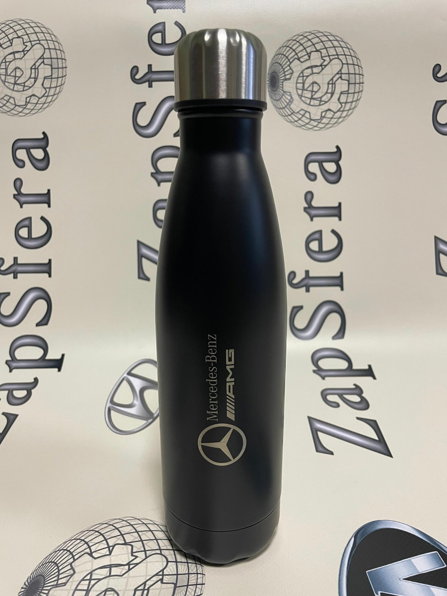 Термобутылка, термос 0,5 л Mercedes-Benz AMG бутылка для воды металлическая 500 мл