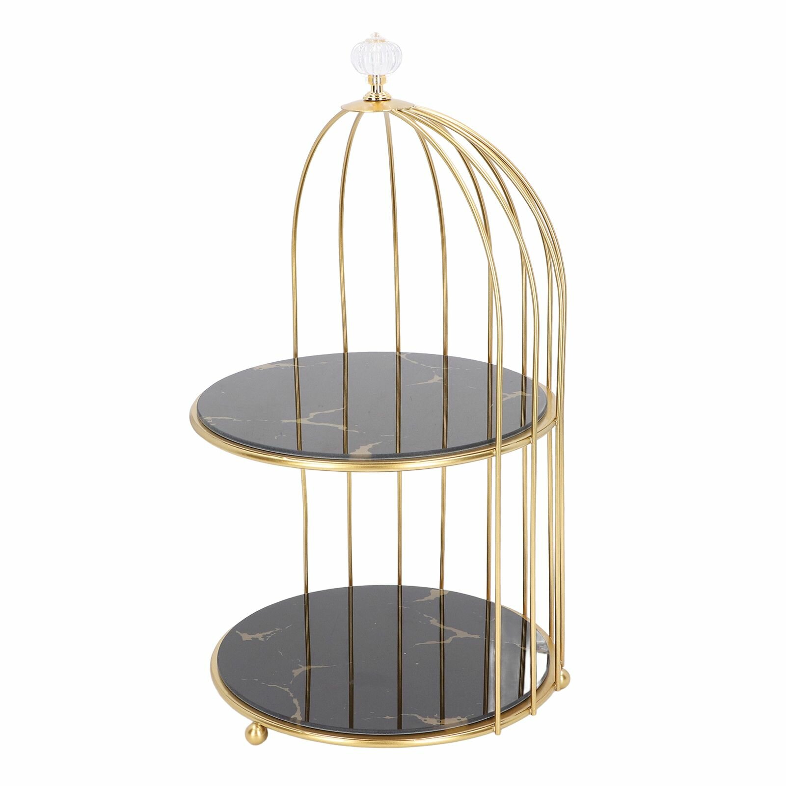 Золотая двухслойная полка для хранения, органайзер для птичьей клетки для столешницы в ванной комнате, золотая рамка с черной основой, идеально подходит для декора туалетного столика