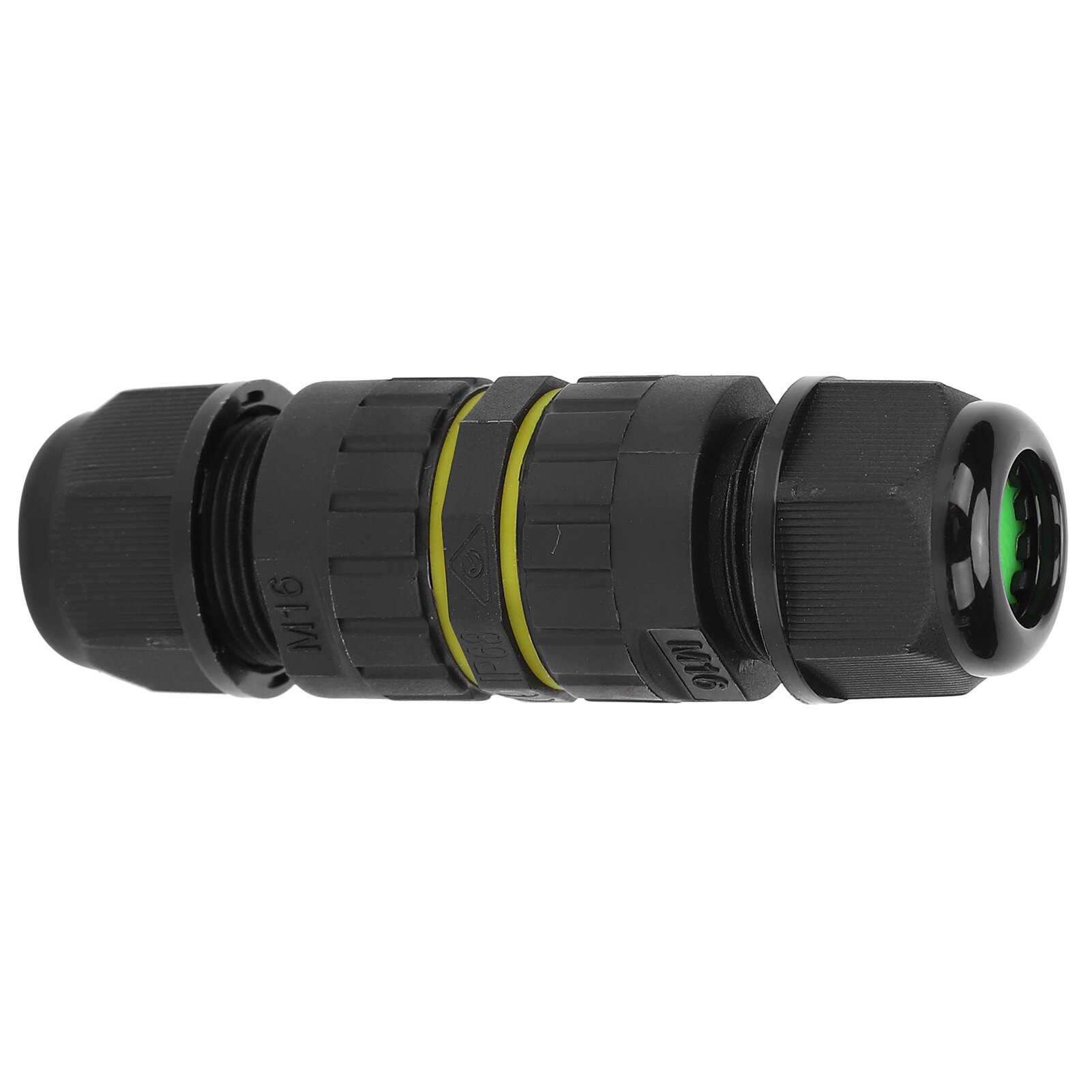 Водонепроницаемый соединитель электрического кабеля 3-жильный, наружное соединительное соединение проводов M16-3P IP68, сечение 0.5~1.5 мм², диаметр внешней изоляции 3.5‑7 мм