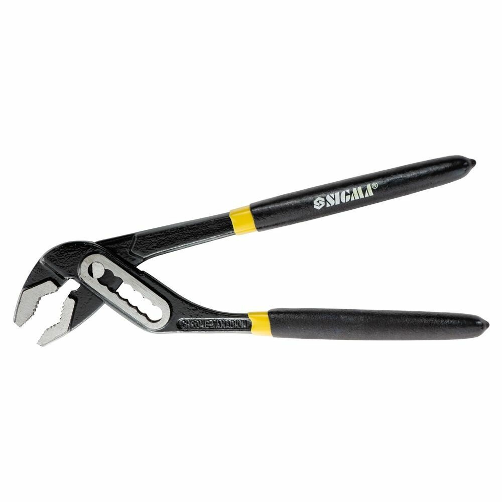 Клещи SIGMA переставные для труб 200мм, зев 0-35 мм.