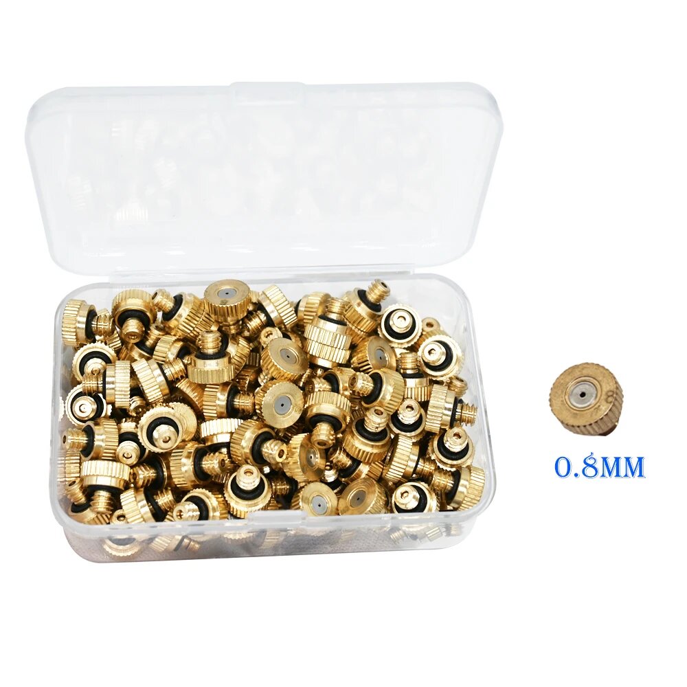 50шт латунных распылителей тумана 0.8mm