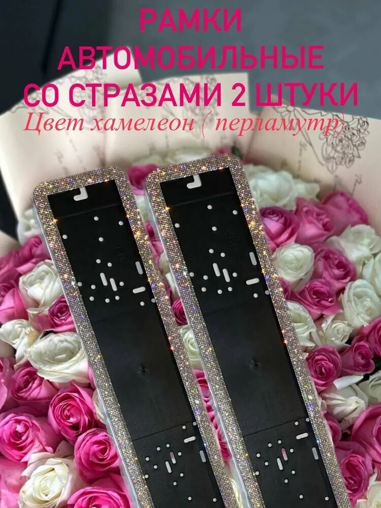 Авторамка госномера со стразами