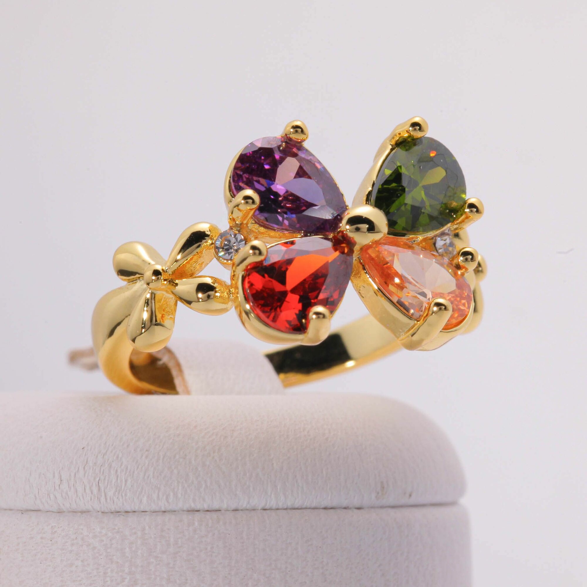 Кольцо, искусственный камень, кристалл