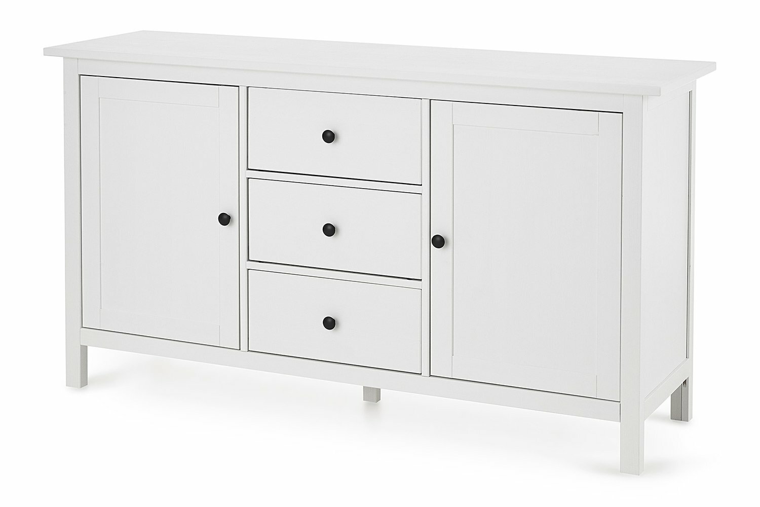 Комод-сервант Эванс, 157х89х47 см, 3 ящика, массив сосны, цвет белый