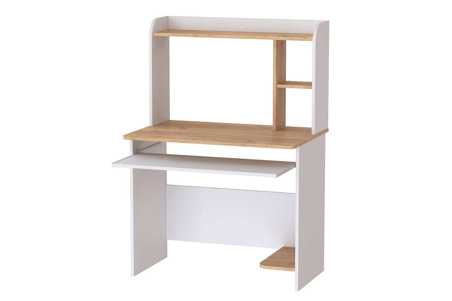 Компьютерный стол тэкс Грета 90х130,4х60 см, белый, дуб крафт золотой