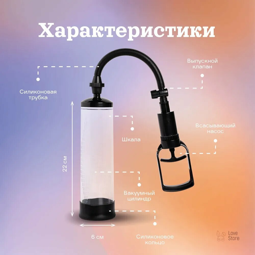 Мощная вакуумная помпа для увеличения члена и повышения потенции / продление полового акта