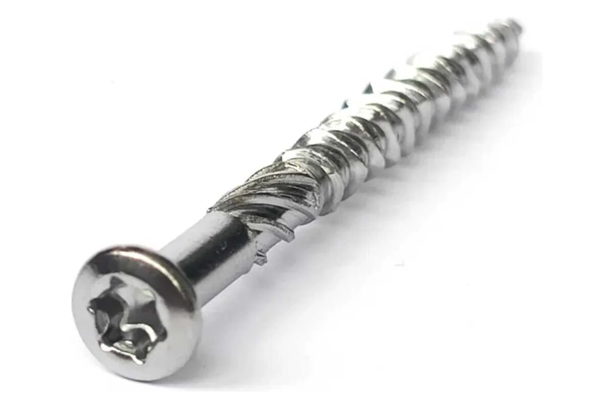 Левша Саморез для террасной доски 5x80 ТХ25 нержавейка С1 100 шт У5-1703 крепеж