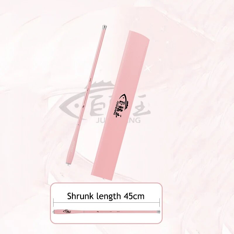 Розовая телескопическая удочка из углеродного волокна 1,5-3 м pink, 1.8 m