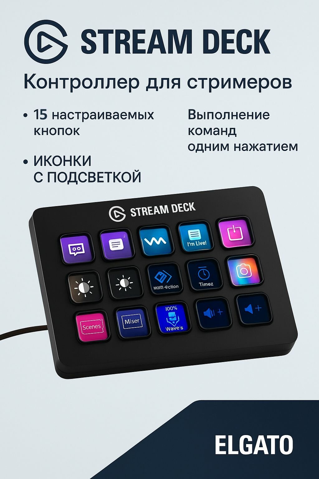 Контролер для стримеров Elgato Stream Deck 10GBA9901