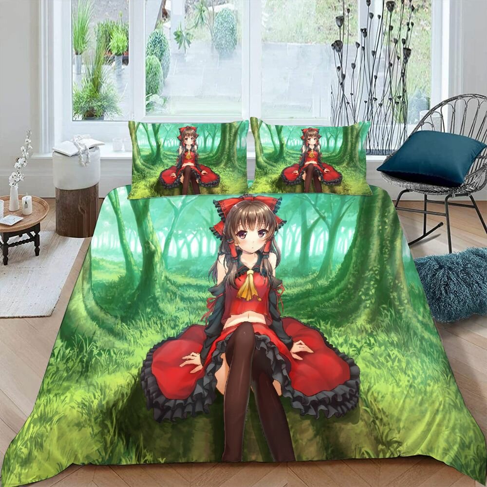 Постельное белье 1,5 спальное / 2-х , Пододеяльник, Аниме девушка