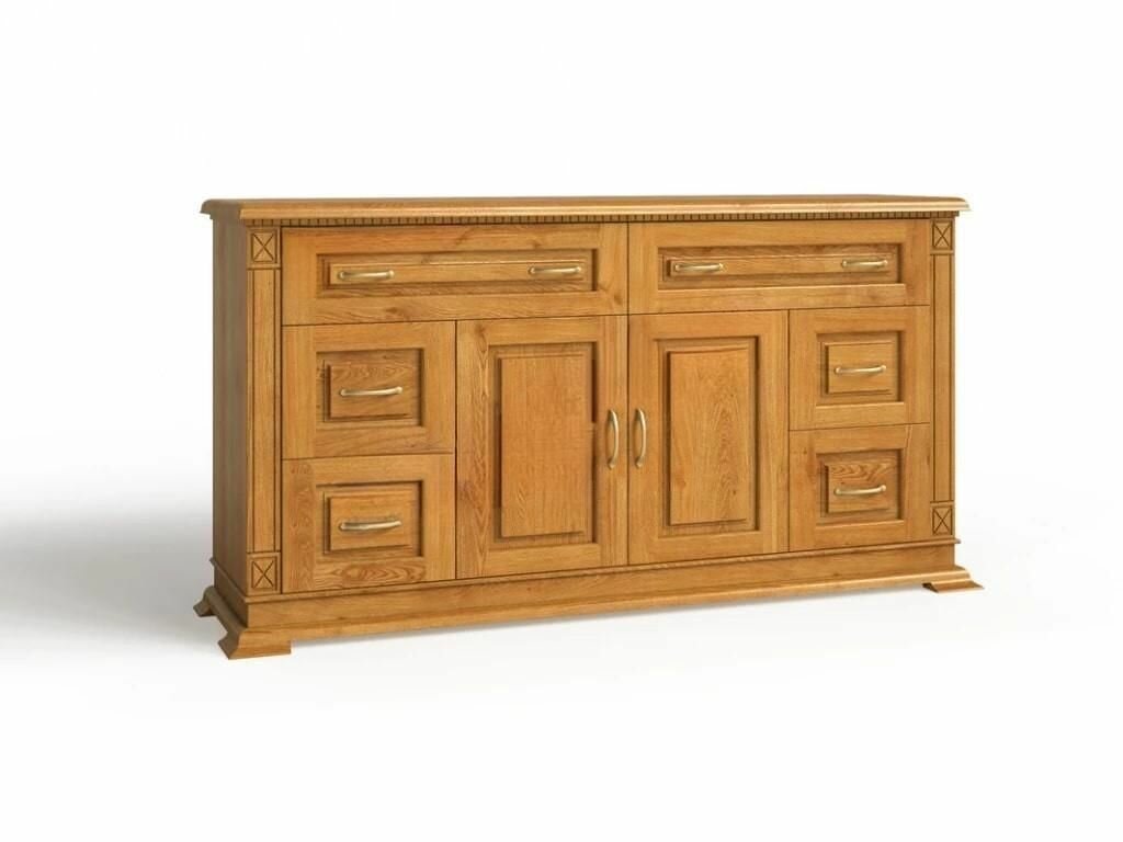 Комод Верди №116 из Массива сосны, 6 ящ, 150х45х90 см, классический орех 2
