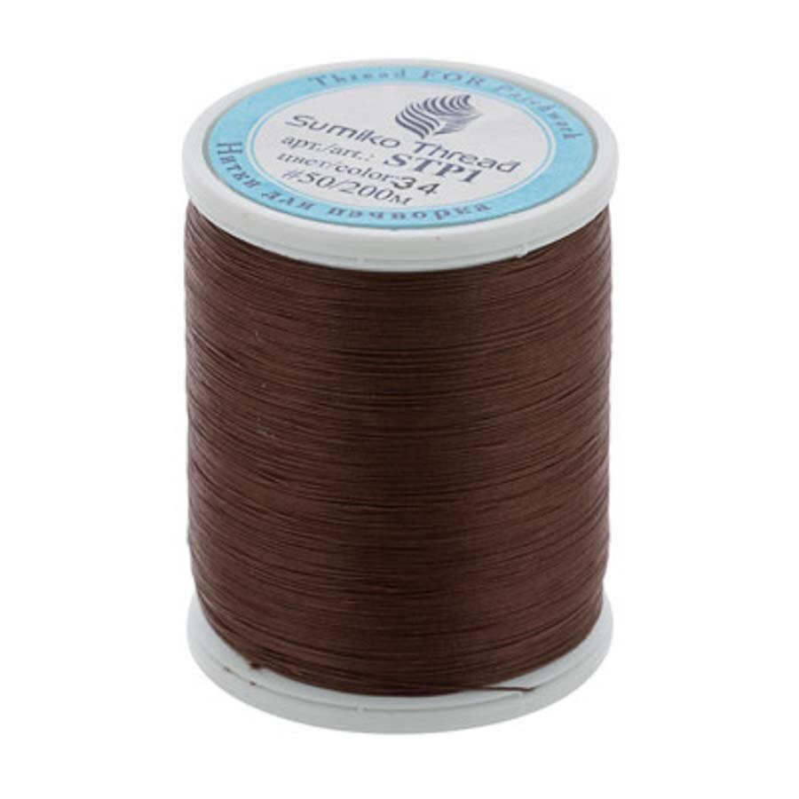 Нитки SumikoThread для пэчворка STP1 50 100% хлопок 200 м 219 я №34 коричневый