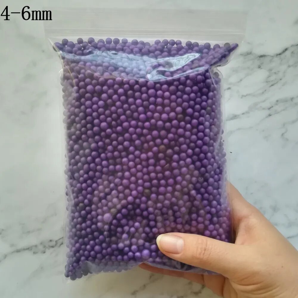 Мини-шарики из пенополистирола для слайма и декора 15г Фиолетовый, Purple