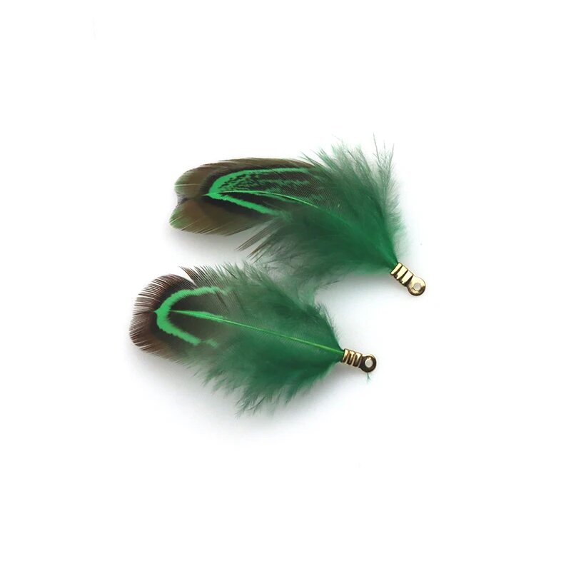 Подвески с кисточками из натуральных перьев Color Auspicious 12 шт. XD-KC-011