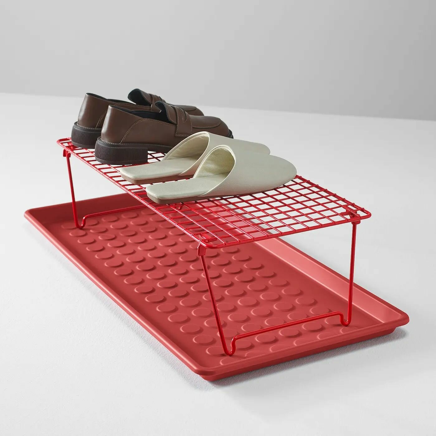 IKEA BAGGMUCK Красный лоток для обуви 71x35 см Легко чистить