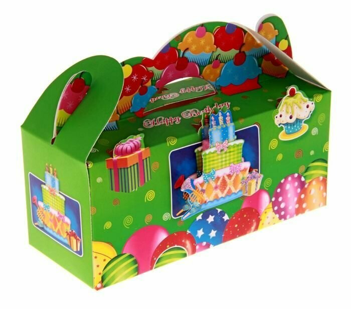 Коробка сборная "С днем рождения" 25*11*10 см