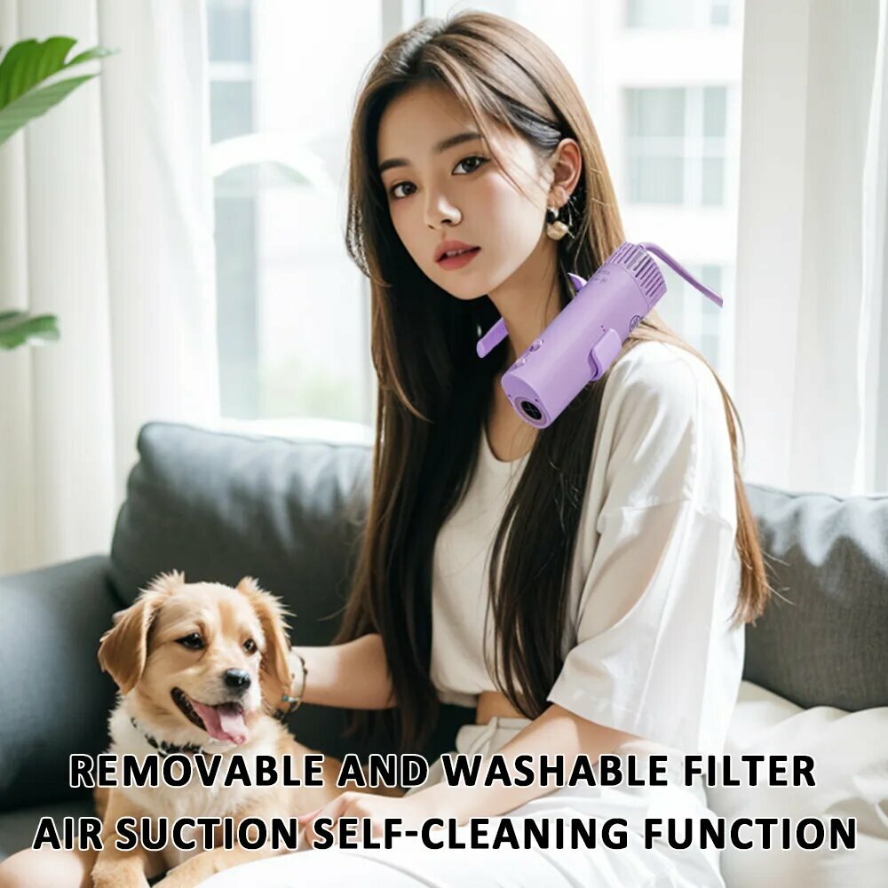 Фен для собак с мощными отрицательными ионами, Фен для ухода за домашними животными, Бесшумная щетина для красоты, Быстрое выдувание, Подвесная шея, Портативный