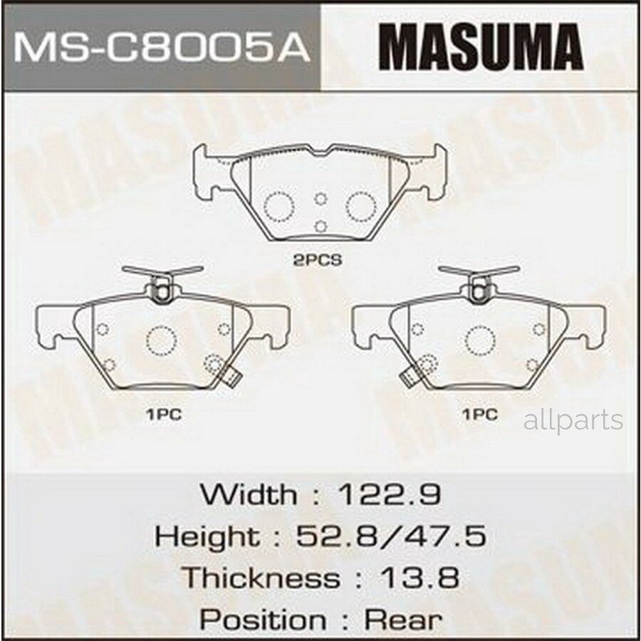 MASUMA MS-C8005A Колодки торм. зад.