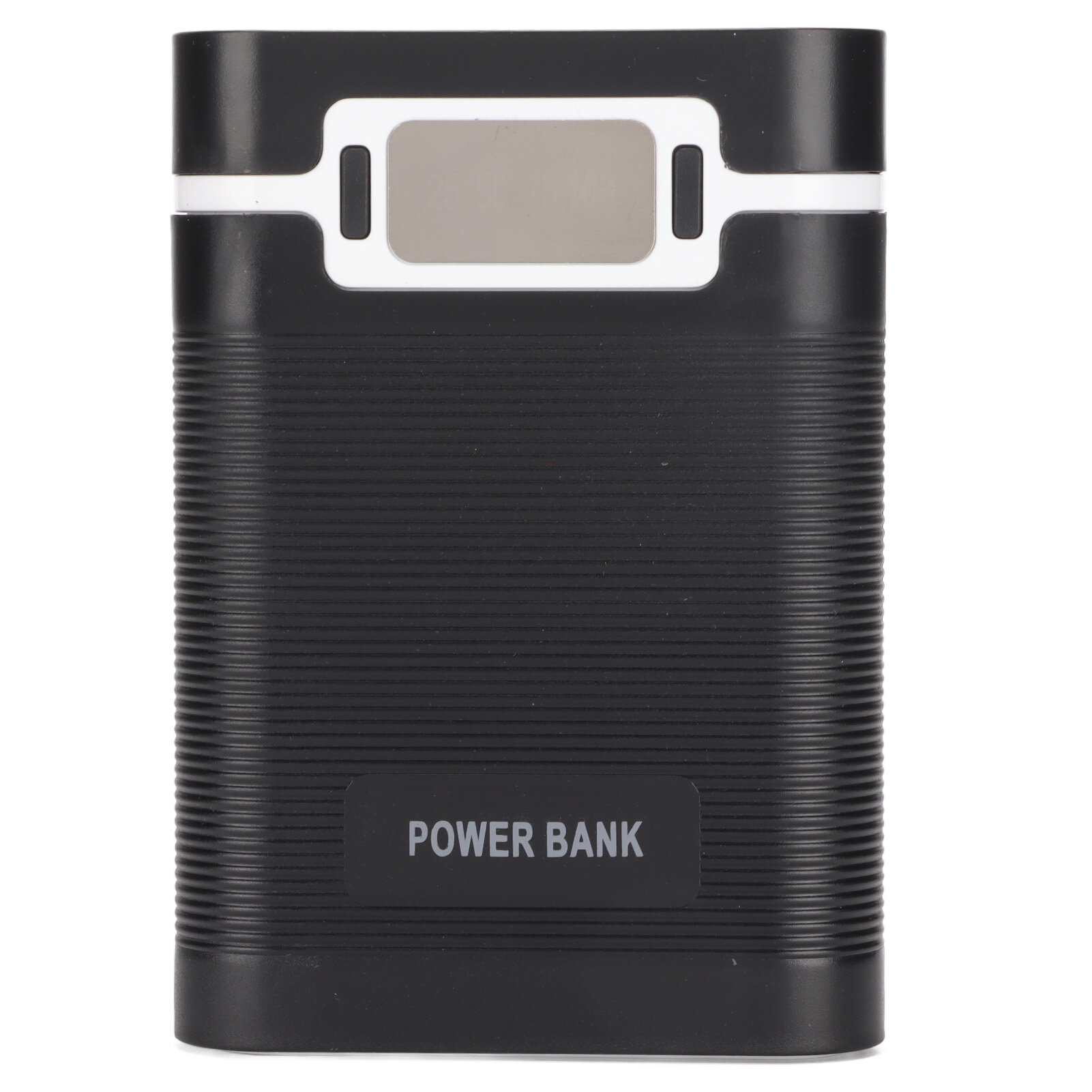 DIY Mobile 18650 Зарядное устройство Power Bank 4 Батареи Емкость Коробка Микровход 2-сторонняя зарядка с ЖК-дисплеемЧерный