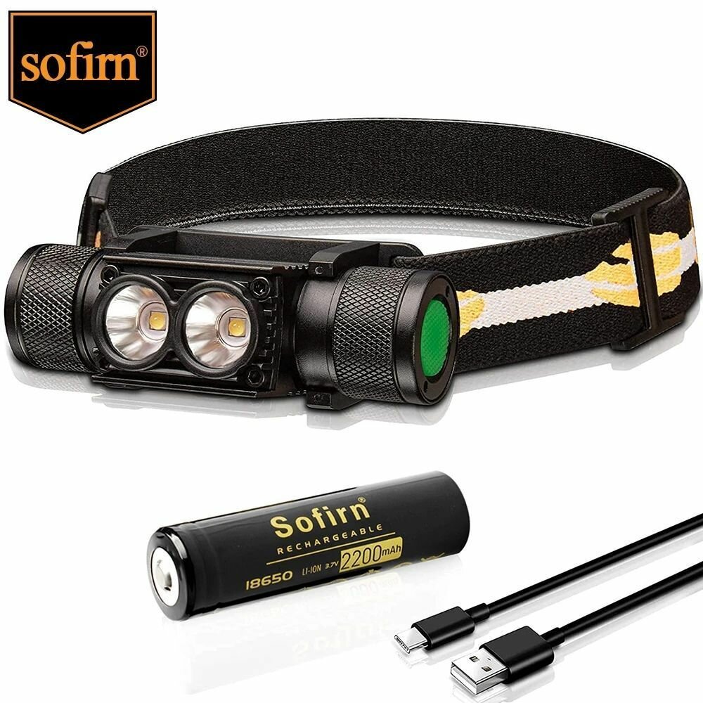 Sofirn H25L USB перезаряжаемая фара 18650 Головной свет двойной LH351D 1200LM 90CRI 5000K=v=