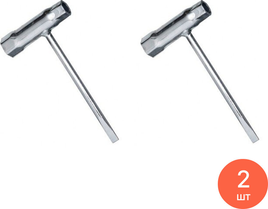 Ключ комбинированный Champion / Чемпион свечной для бензопил, глянцевая полировка, из металла, серый, 11/16мм / инструменты (комплект из 2 шт)