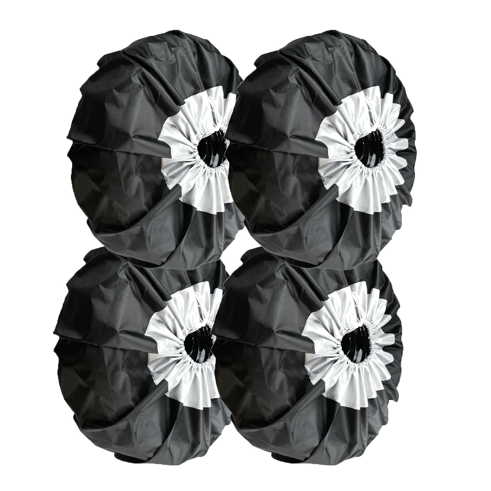 4 ПК Шитые чехлы для шин Набор чехлов для запасной шины Водонепроницаемые Оксфорд Защита от УФ-лучей Автомобильные аксессуары для колес Универсальные для РВ, Кампера, Прицепа, Грузовика 80 см * 47 см