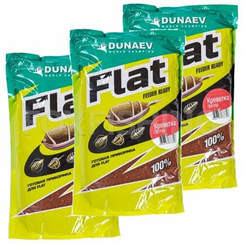 Прикормка Dunaev Flat Feeder Ready Креветка 3кг.