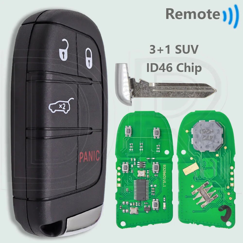 DR ID46 PCF7953 433 МГц бесконтактный автомобильный ключ дистанционного управления для Jeep Grand Cherokee Dodge Journey Challenge SRT Hellcat Chrysler 300 3Plus1 BT SUV